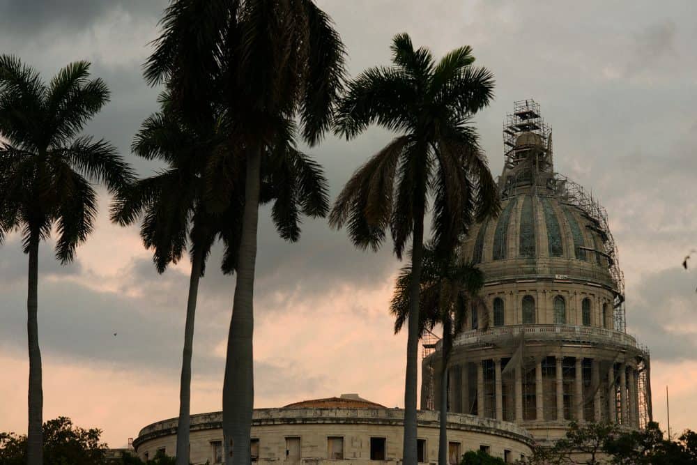 Cuban capitol building is renovation in marble and symbolism