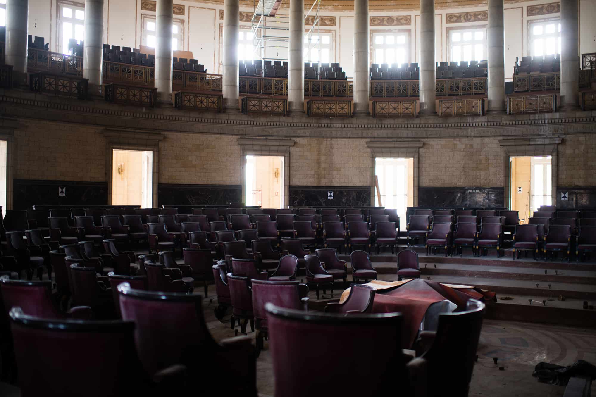 Cuban capitol building is renovation in marble and symbolism