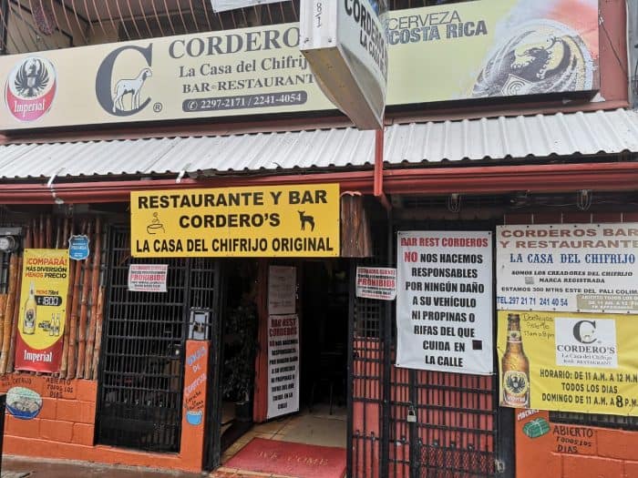 Costa Rica Restaurants: Eating Traditional Food at Cordero's Bar