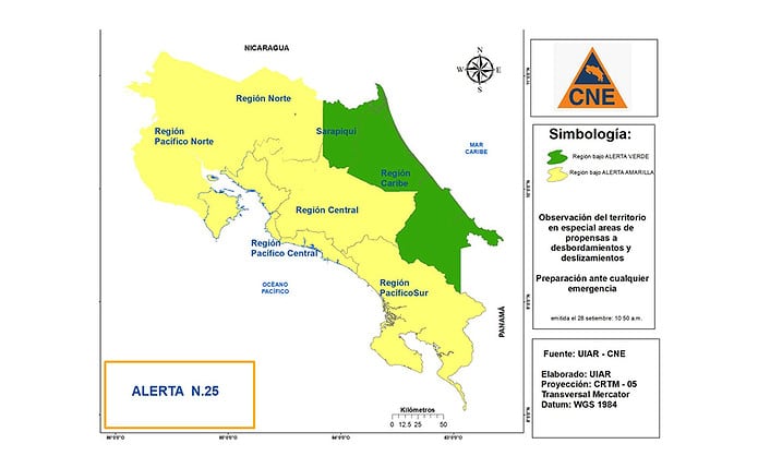 Costa Rica On Yellow Weather Alert Due To Forecast Of Increased ...